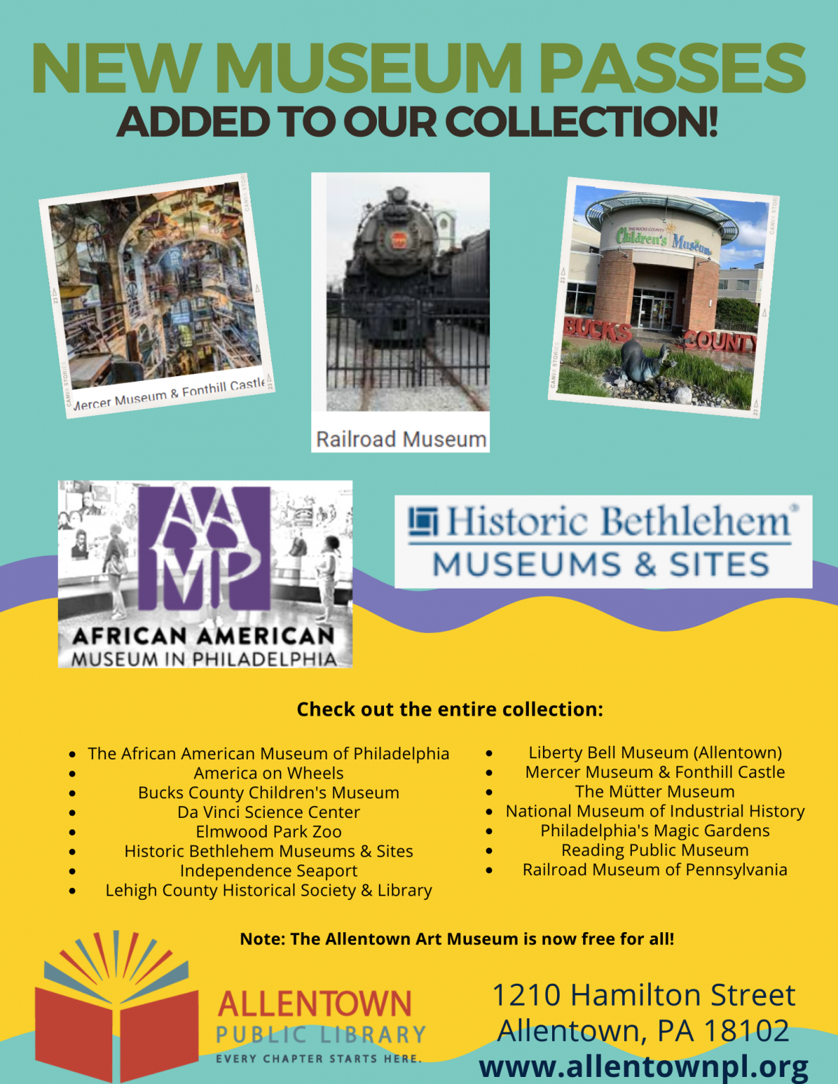 New Museum Passes – Allentown Public Library