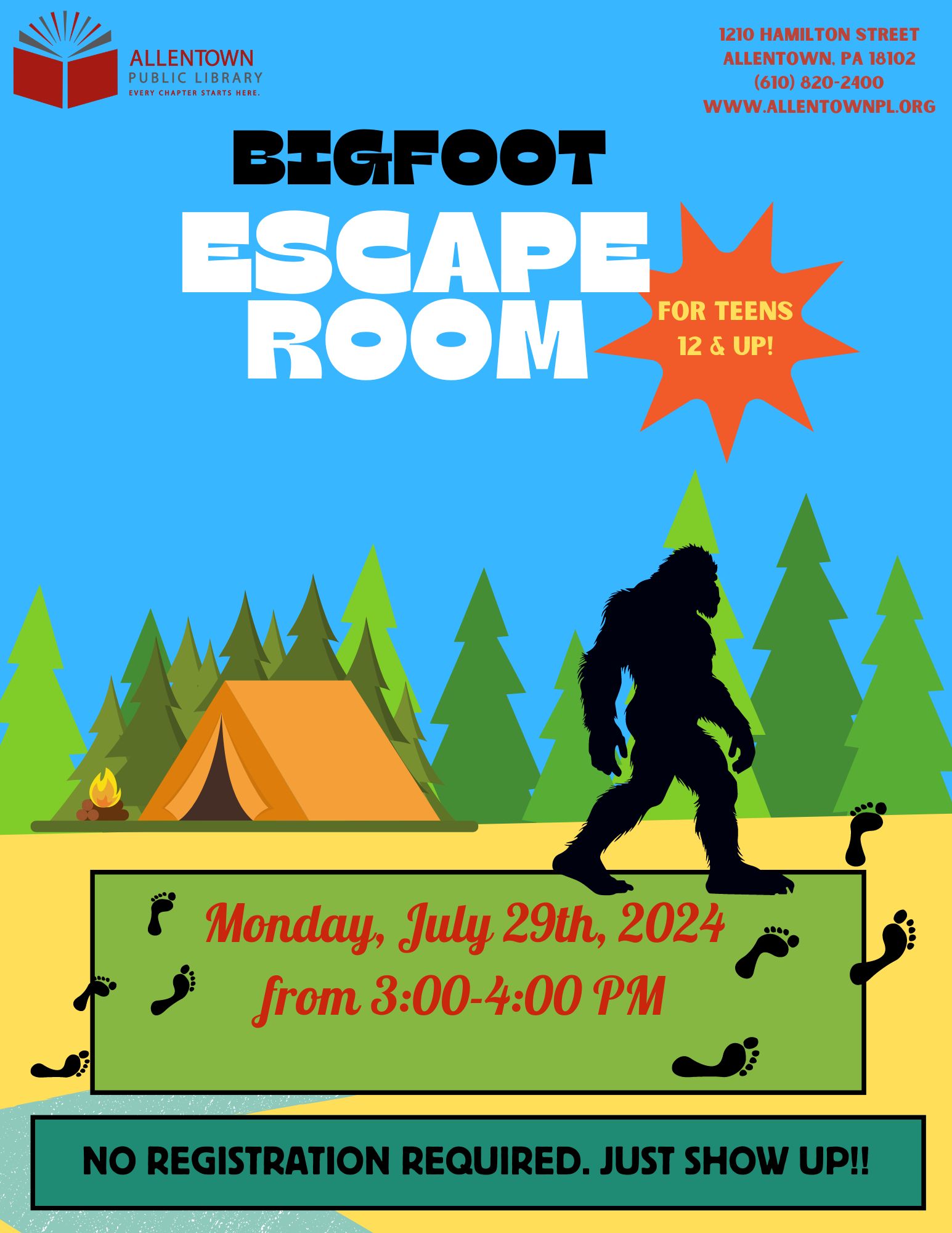 Bigfoot Escape Room (Teen Time) – Allentown Public Library